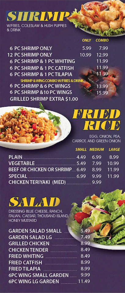 Champion Wings & Fish Menu