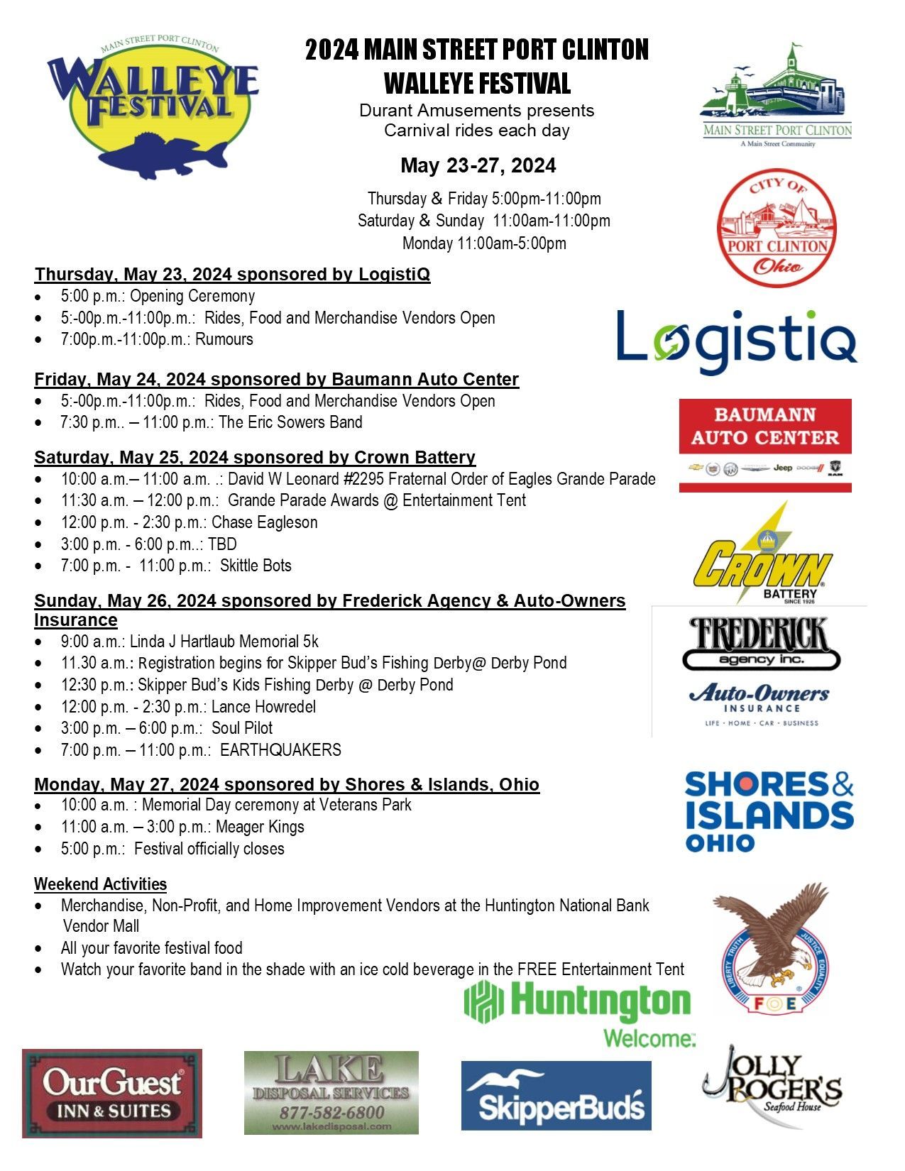 Walleye Festival | Port Clinton | May 26-30, 2022