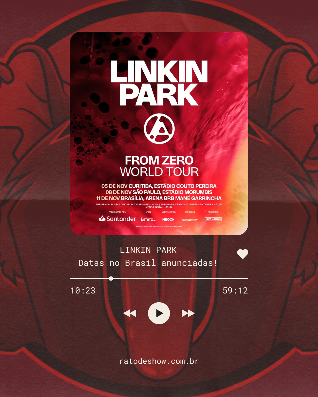 Linkin Park no Brasil em 2025: Shows revelados!