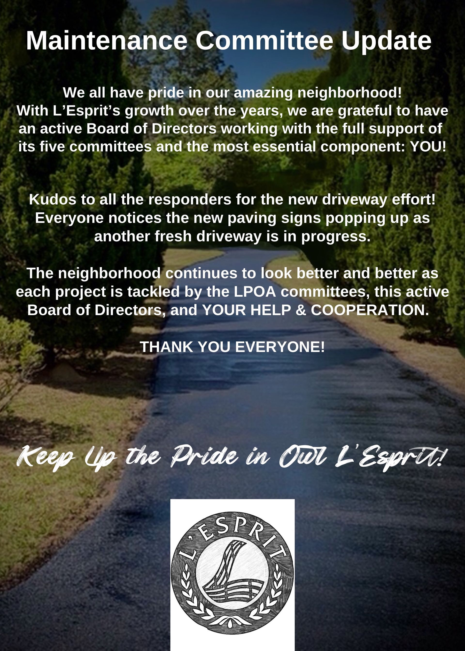 Maintenance | L'Esprit Property Owners Association