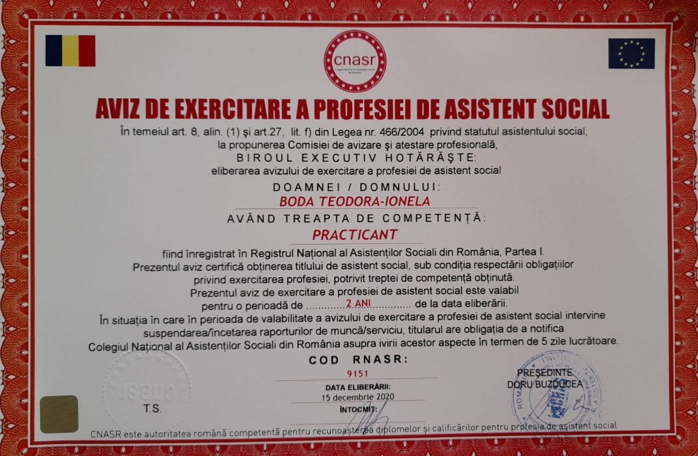 Asistent social practicant