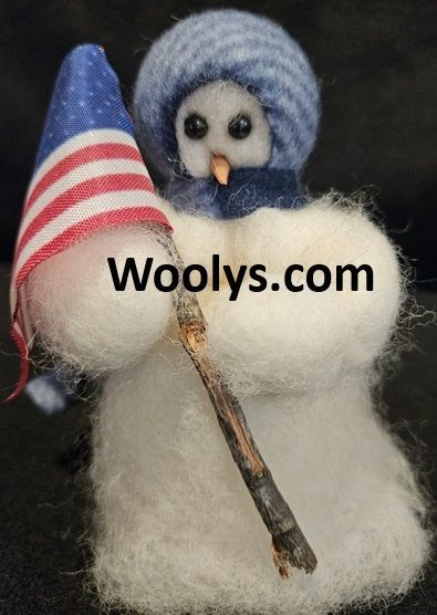 Wooly® Snowman, Soft Sculpture, Handcrafted Snowman