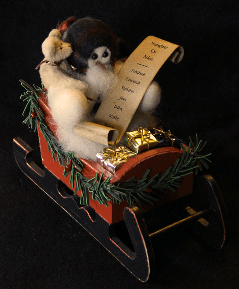 Wooly® Snowman, Soft Sculpture, Handcrafted Snowman