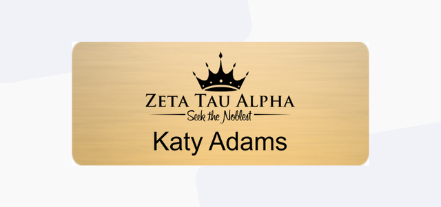 Zeta Tau Alpha Custom Sorority Name Tags And Badges