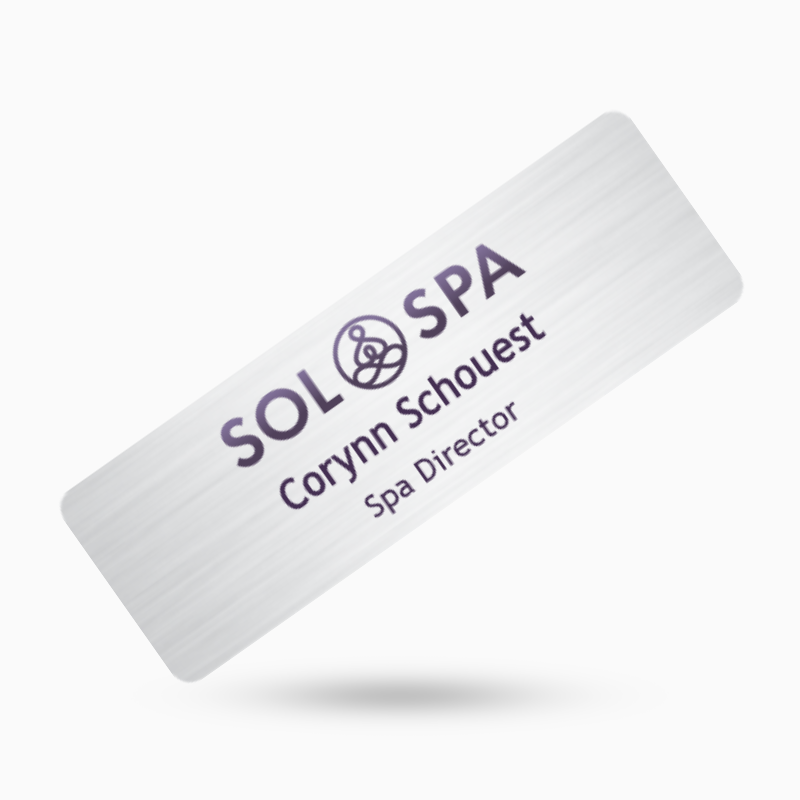 Sol Spa Company Store, manager and general manager name tags