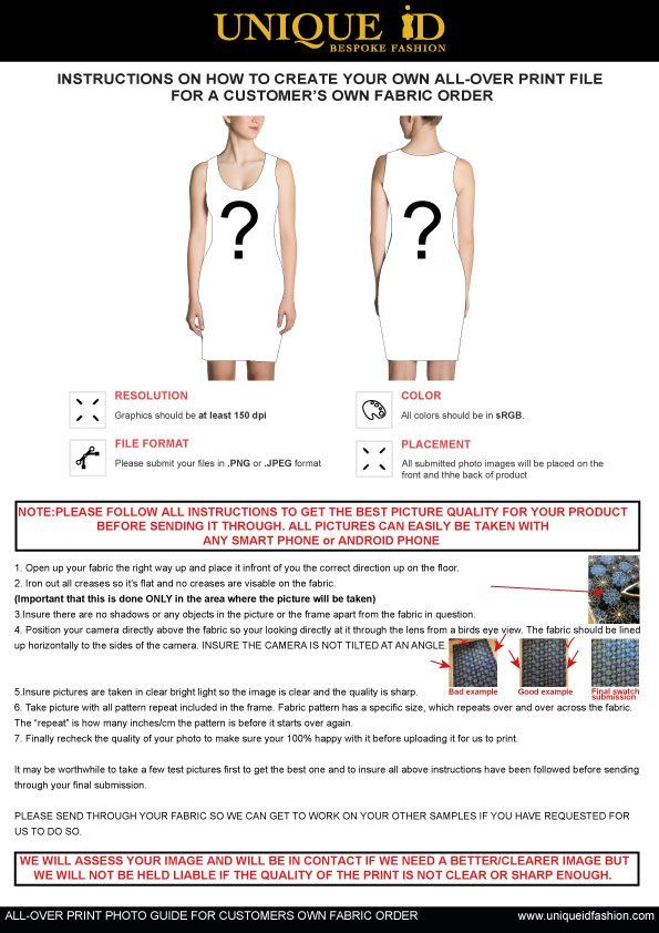 Customers own fabric photo upload for stretchy print dresses