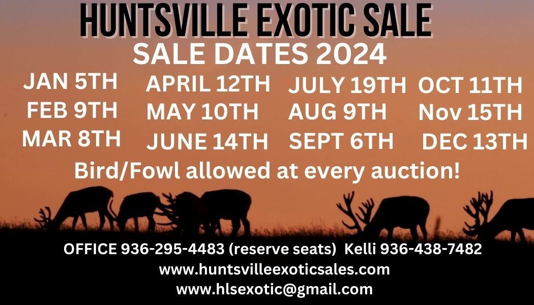 Alernative Animal Auction Sale Dates, Huntsville Livestock