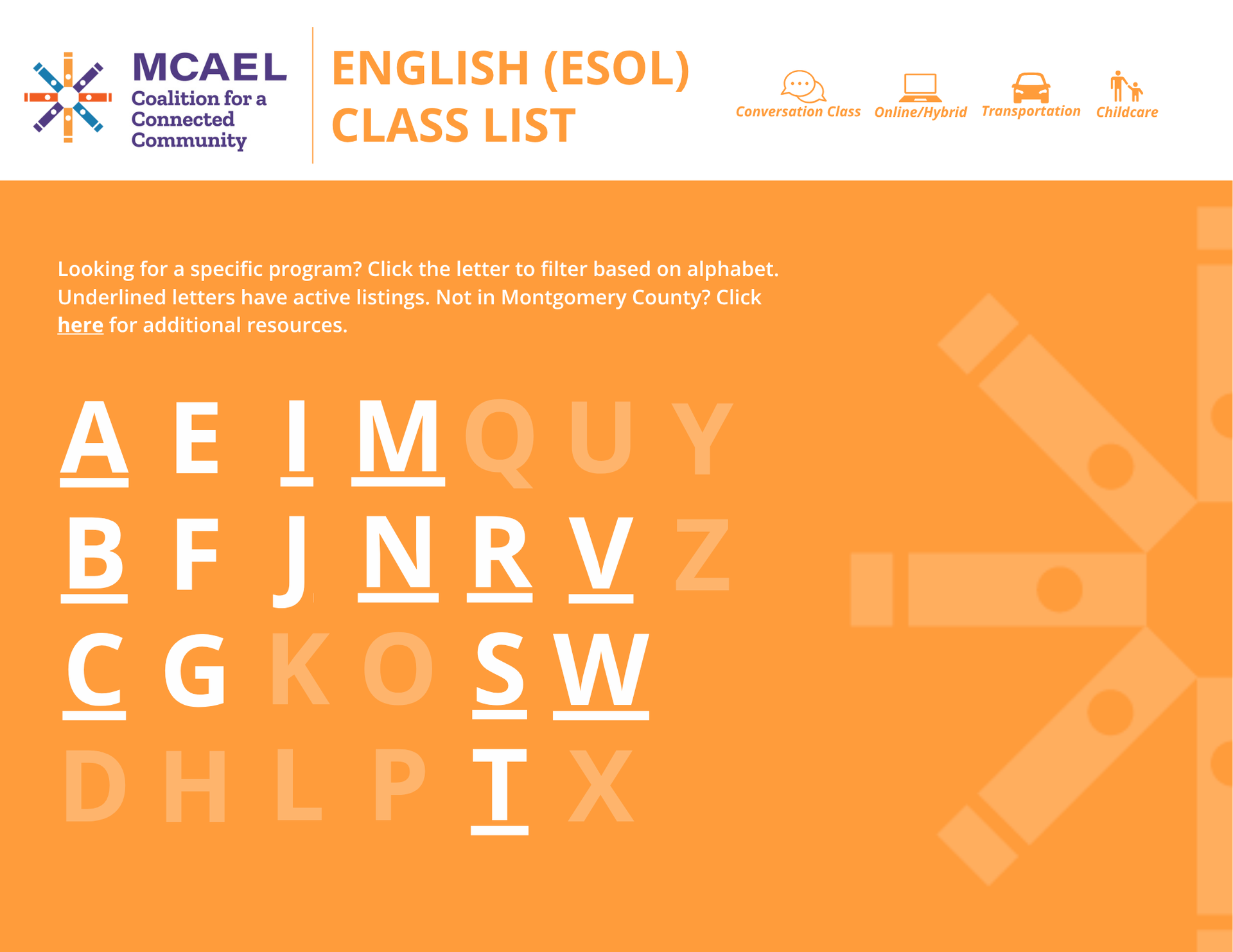 MCAEL Class List