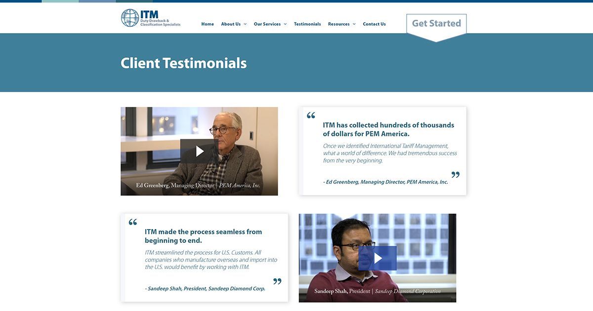 Testimonials | International Tariff Management | US Customs Regulations ...
