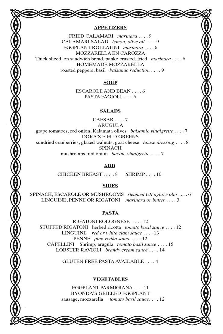 Pasta Dishes, Italian Menu | Midland Park, NJ