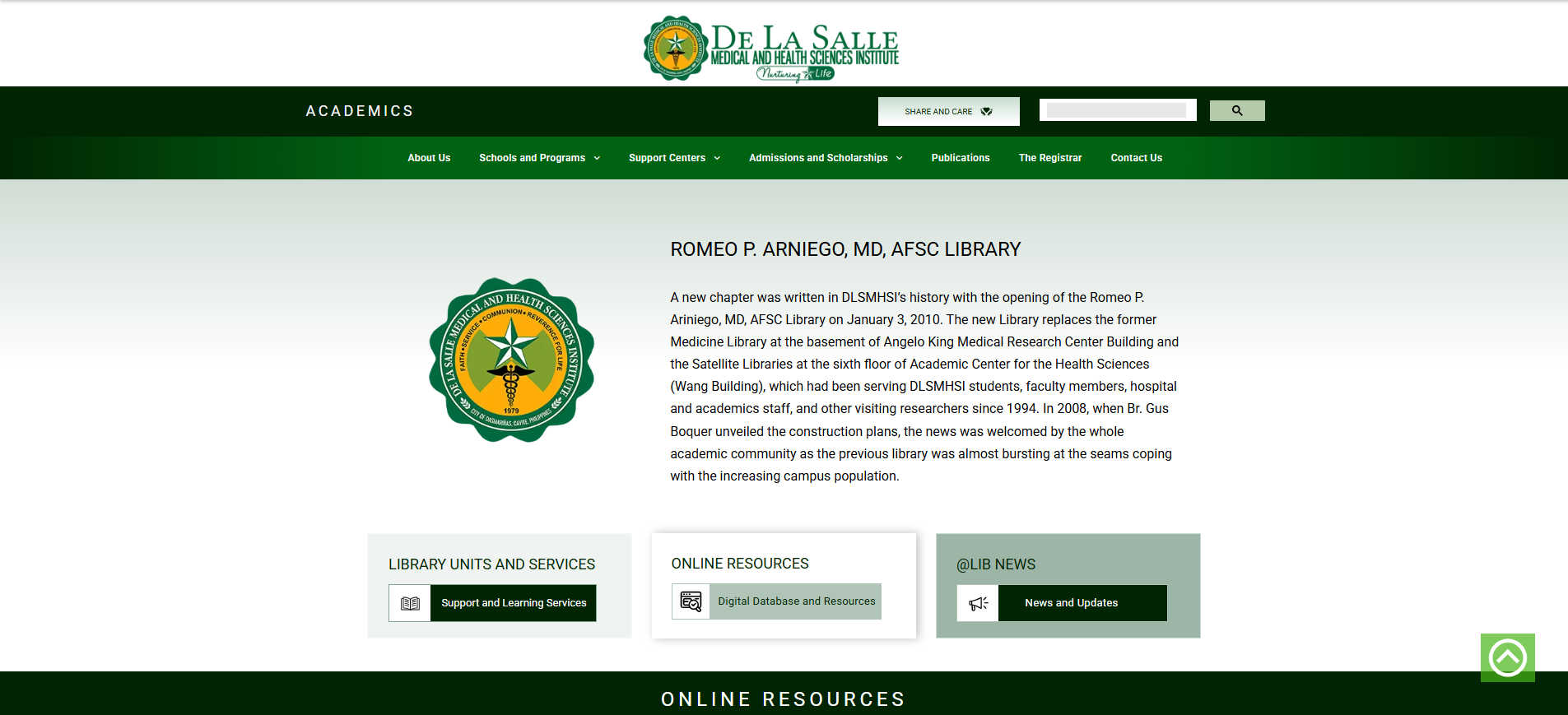 Online Resources | De La Salle Medical and Health Sciences Institute (DLSMHSI)