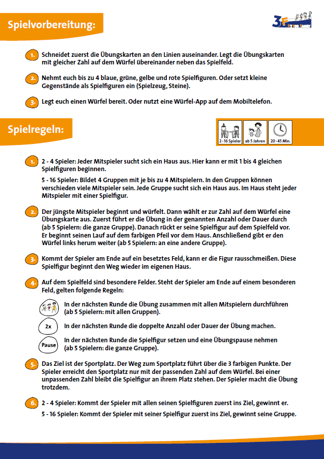 Bestellung von 3F-Bewegungsmaterial