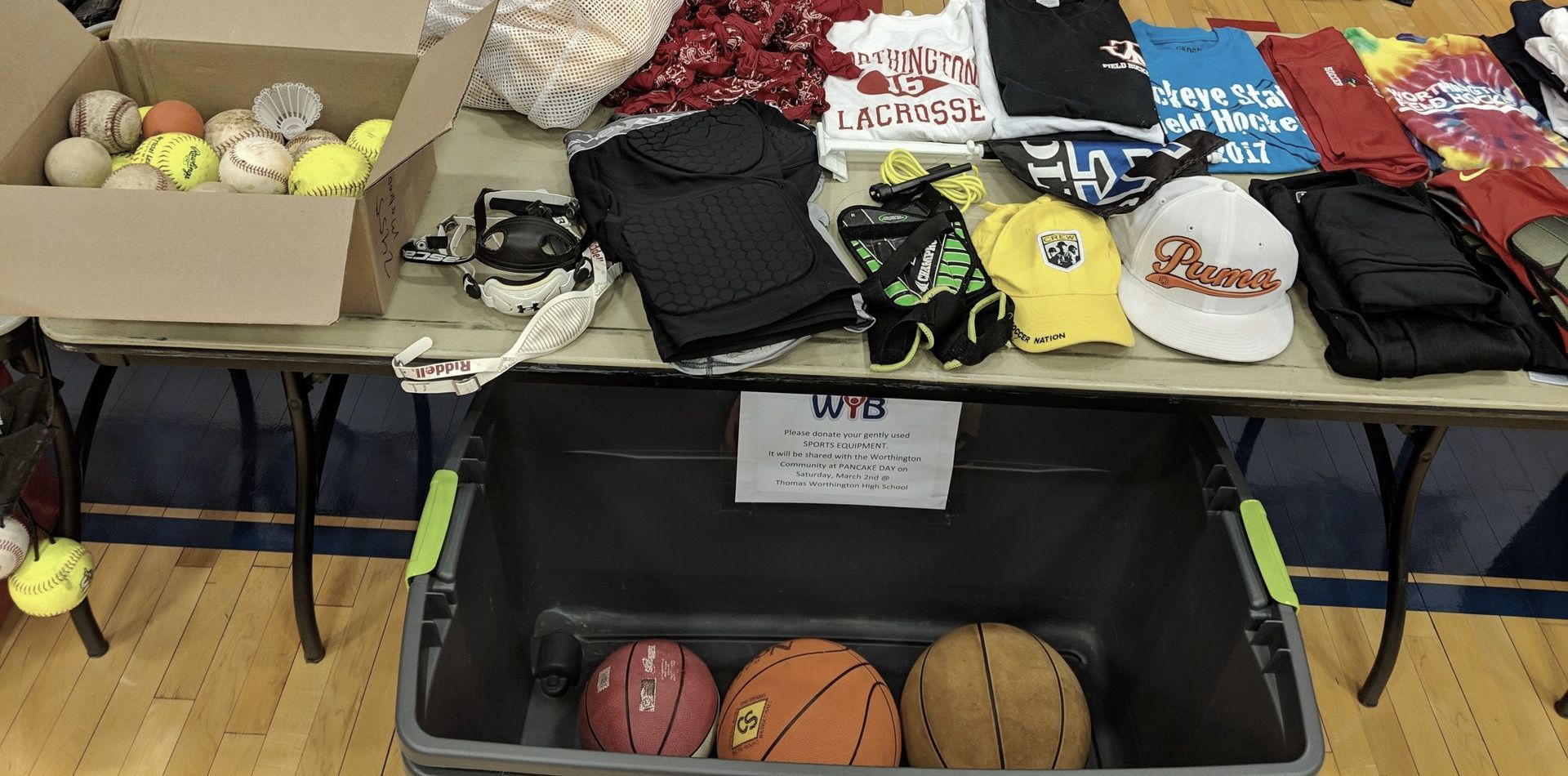 Swap sports equipment online or at Worthington pancake day