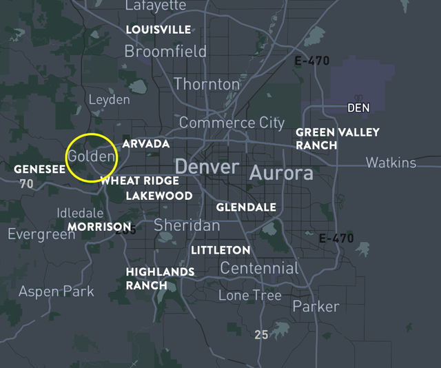 Golden Colorado Map Location