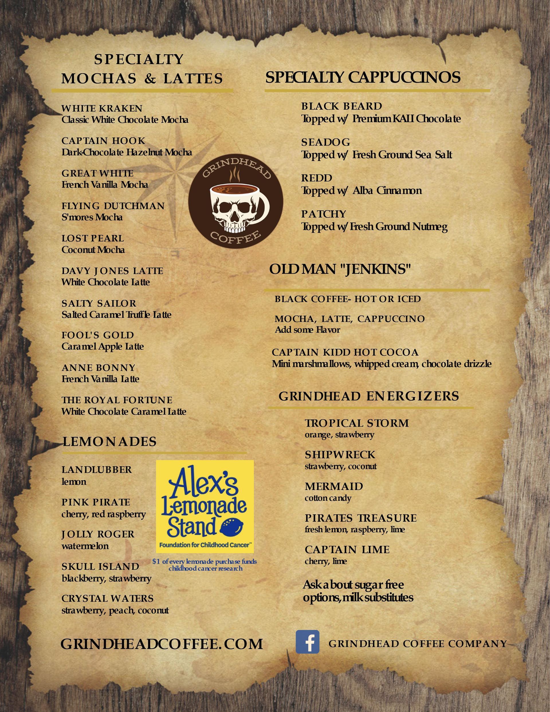 Mobile Coffee Menu | Chattanooga, TN | Grindhead Coffee Co