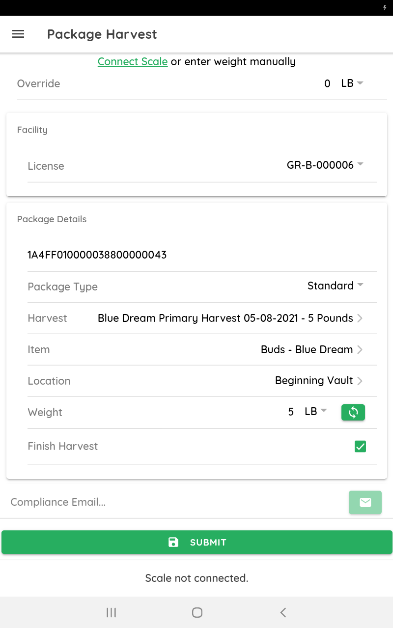 CannaScale | METRC Integrated Cannabis Harvest Complaince | StashStock