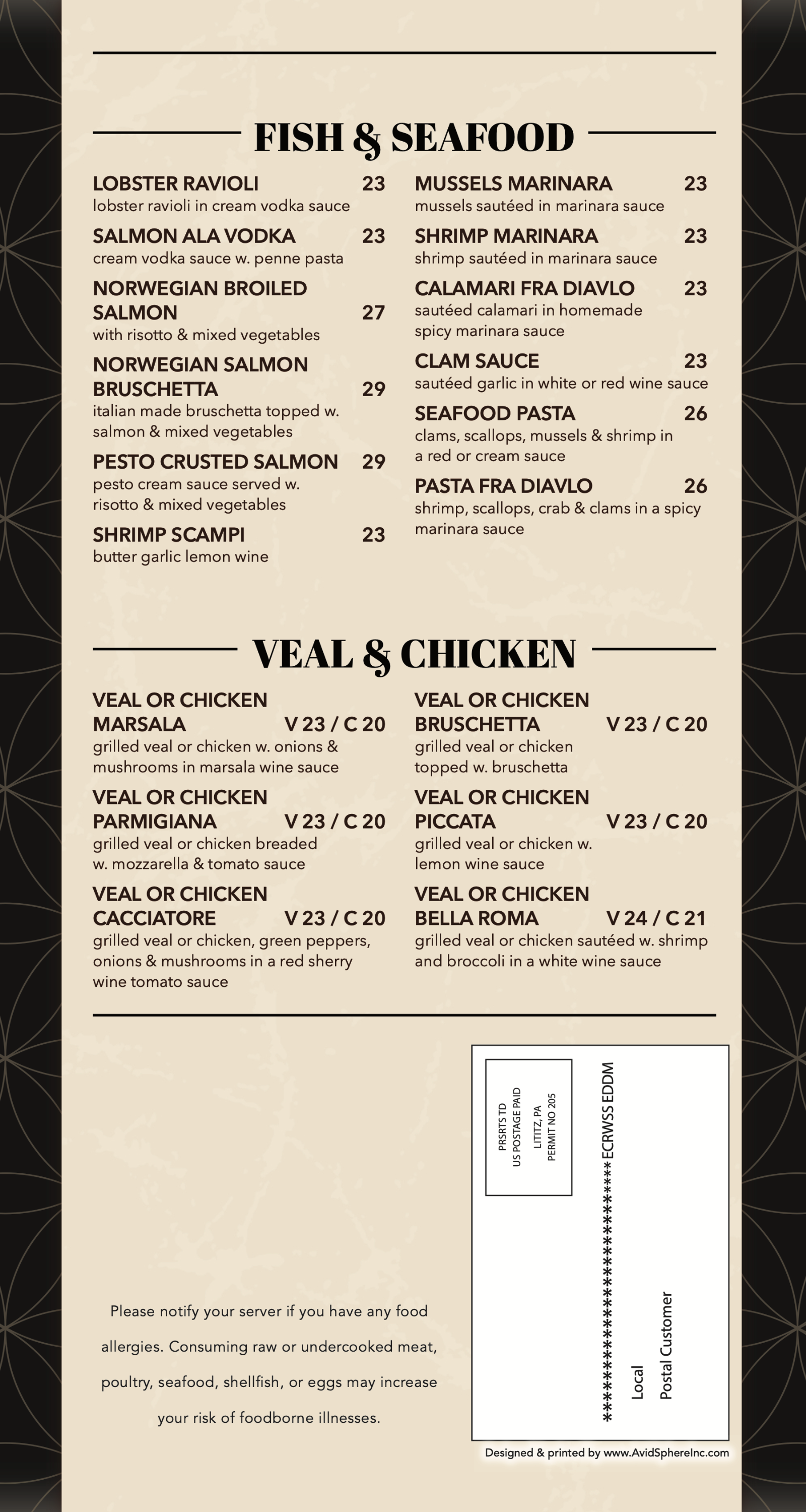 Bella Roma Menu | Exeter PA