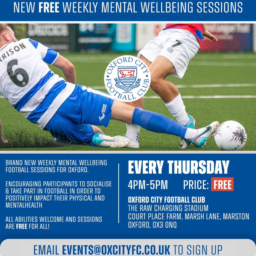 OXFORD CITY INTRODUCE FREE MENTAL WELLBEING FOOTBALL SESSIONS