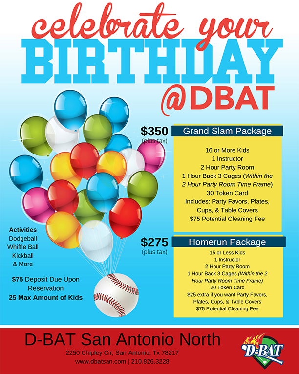 Birthday Parties | D-BAT San Antonio North | San Antonio, TX