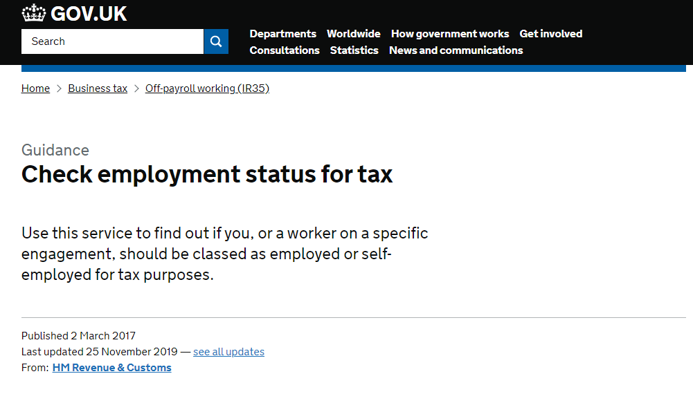 IR35: Employment Status