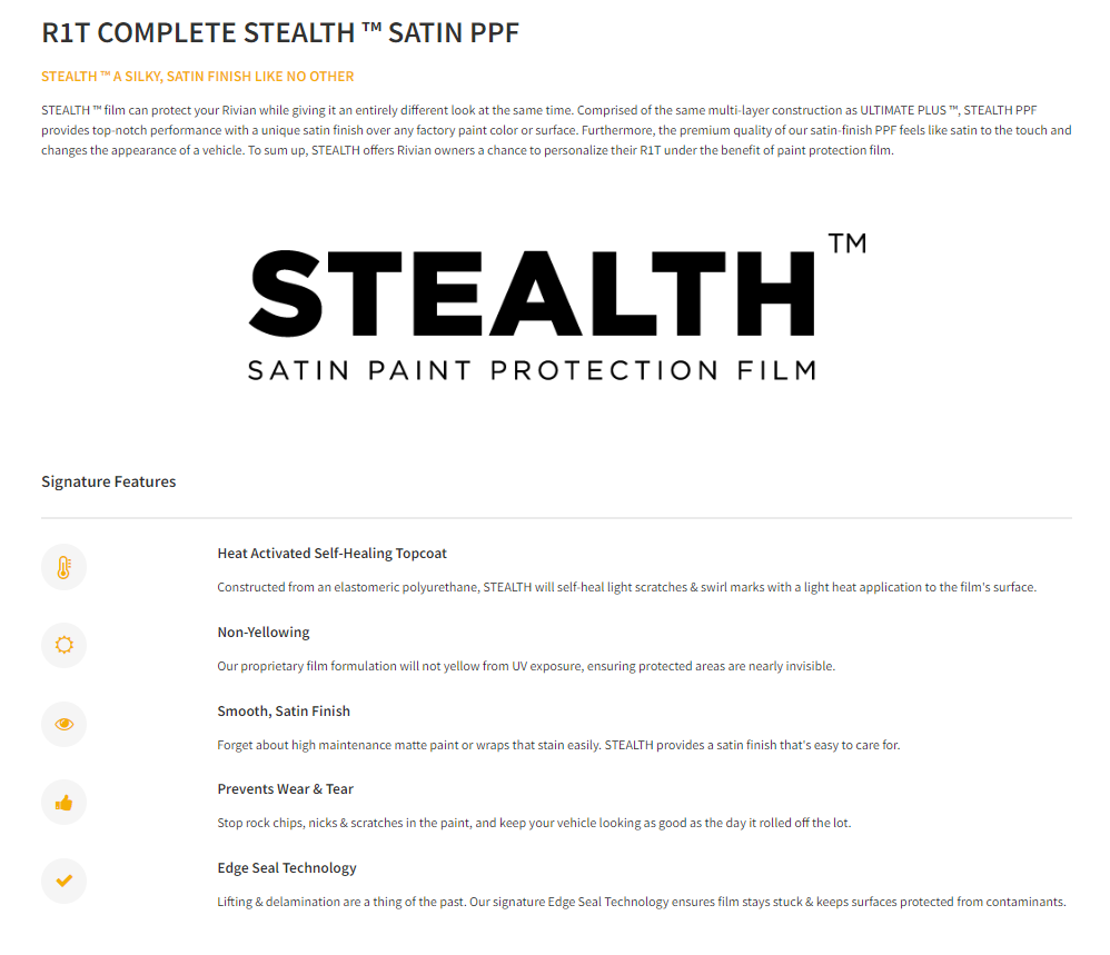 STEALTH Paint Protection Film