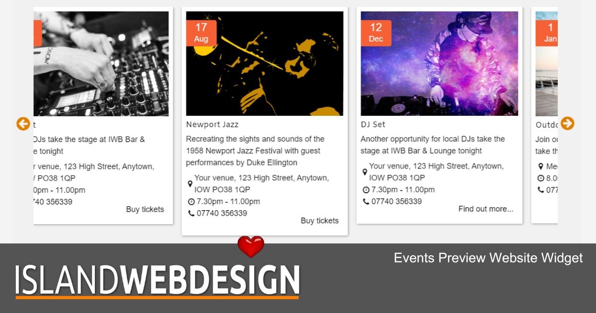 Welcome to Island Web Design | Events Preview