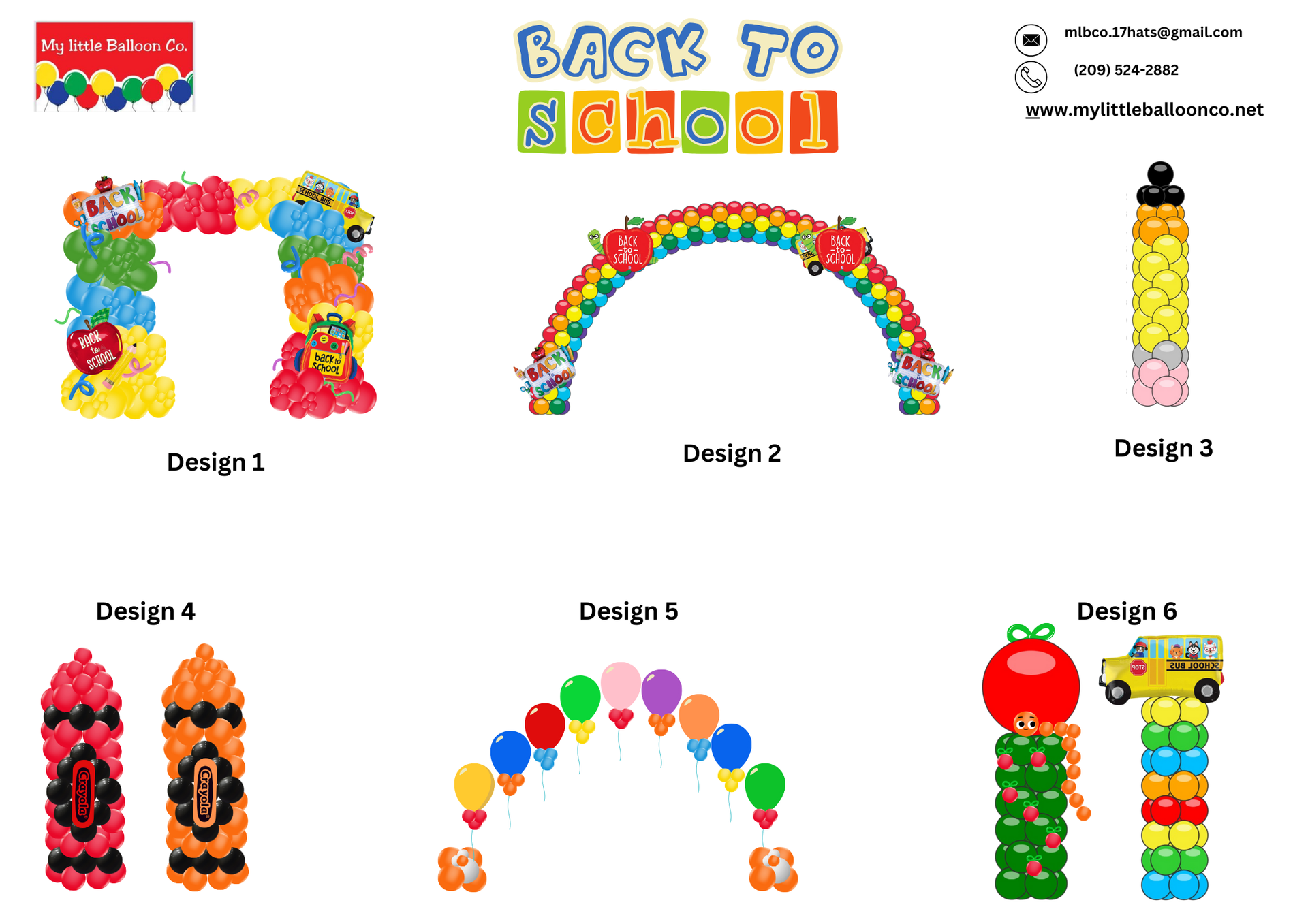 Balloon Decor Menus | My Little Balloon Co.