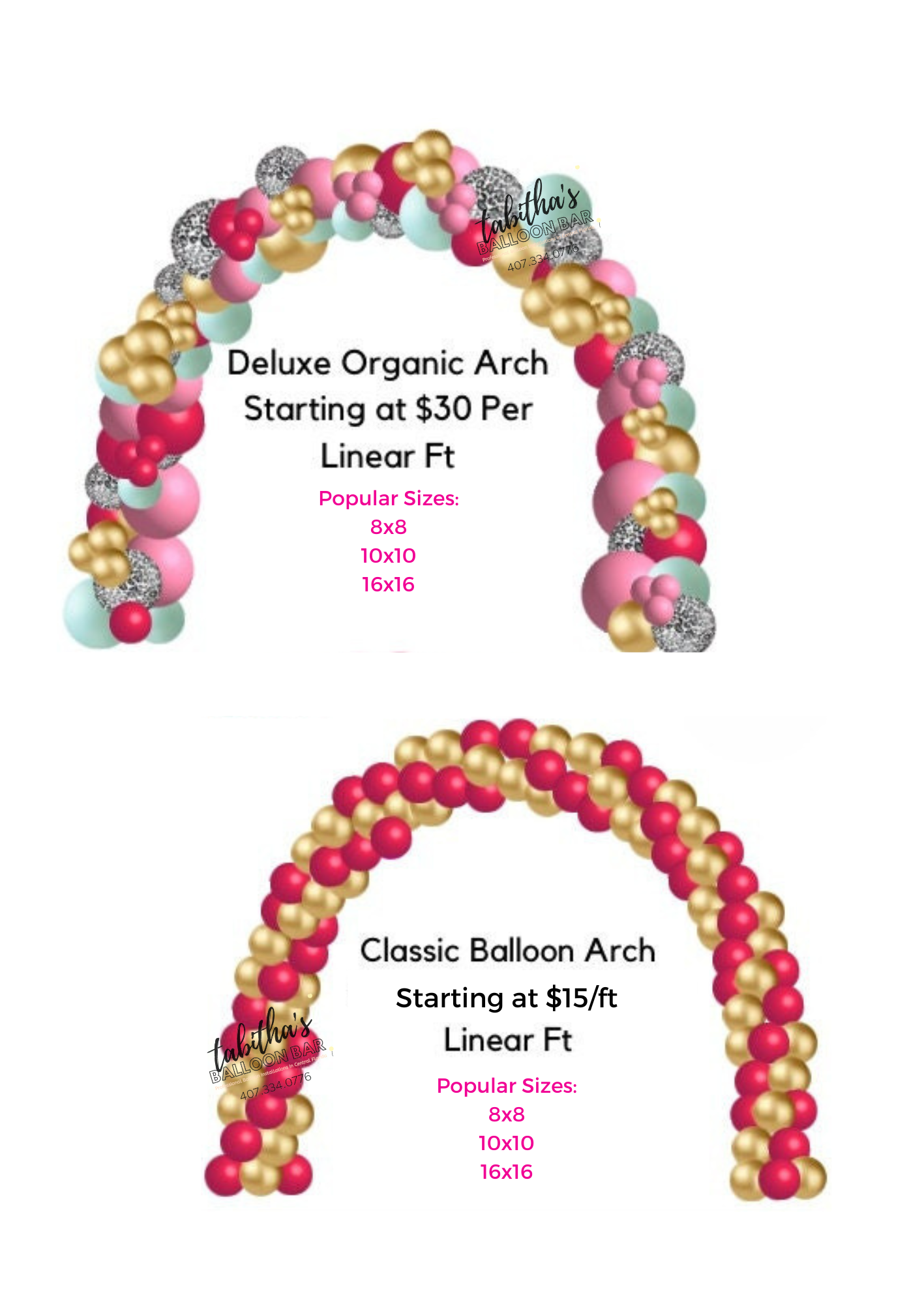 Balloon Pricing | Tabitha's Balloon Bar | Orlando, FL