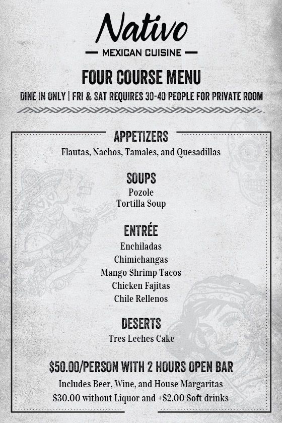 Menu | Nativo Mexican Cuisine | Bannockburn - Chicago