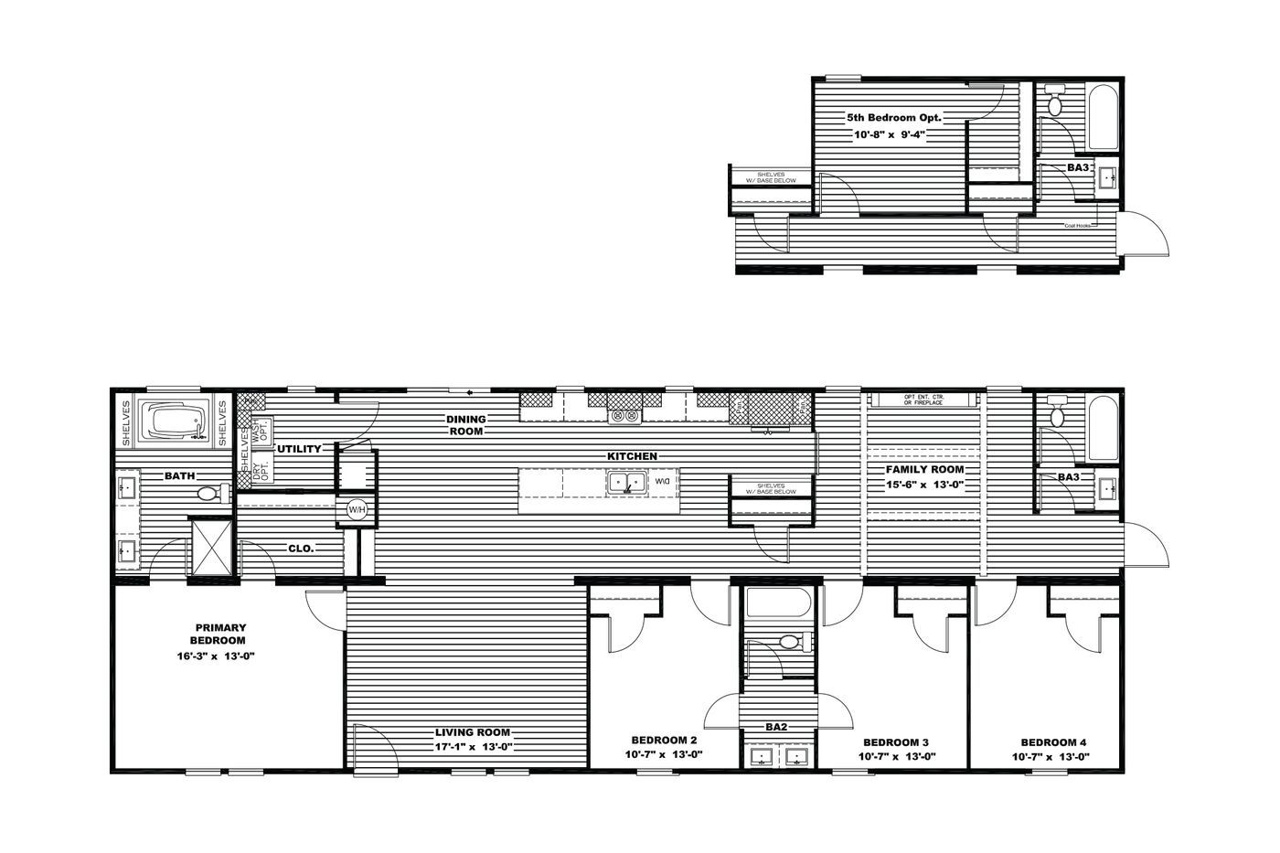 The Boujee XL Manufactured Home Floorplan in Columbus GA - Preferred