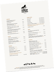 The Black Horse | Findon - Menu
