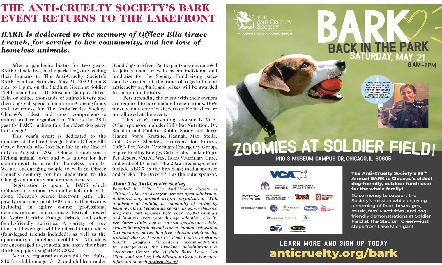 The Anti-Cruelty Society’s BARK event returns to the lakefront