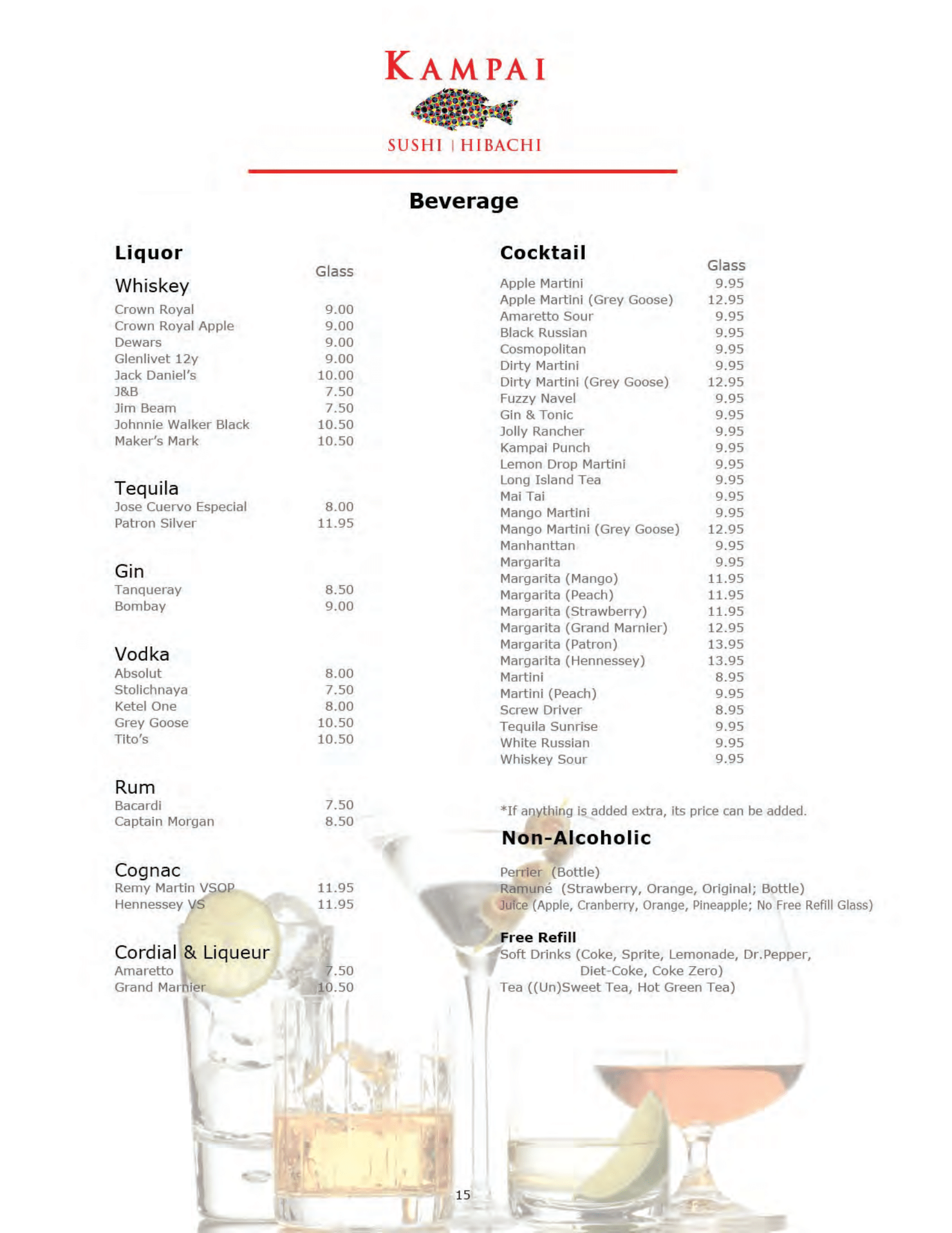 Dinner Menu | Kampai Sushi & Hibachi