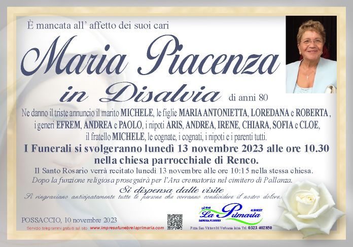 Necrologi | La Primaria Impresa Funebre Verbania
