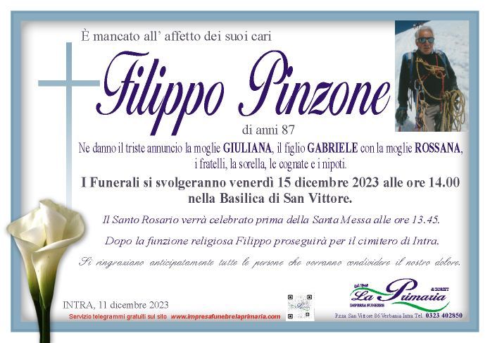 Necrologi | La Primaria Impresa Funebre Verbania