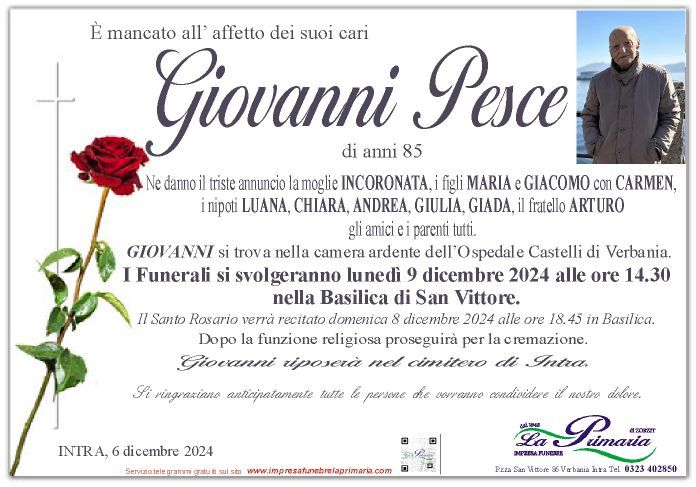 Necrologi | La Primaria Impresa Funebre Verbania