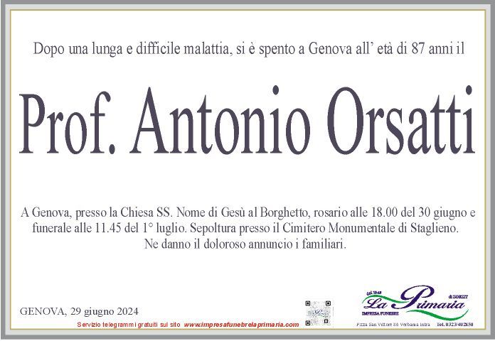 Necrologi | La Primaria Impresa Funebre Verbania