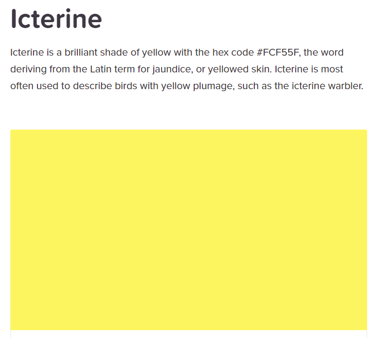 Rule of Design 's yellow branding color - Icterine Yellow