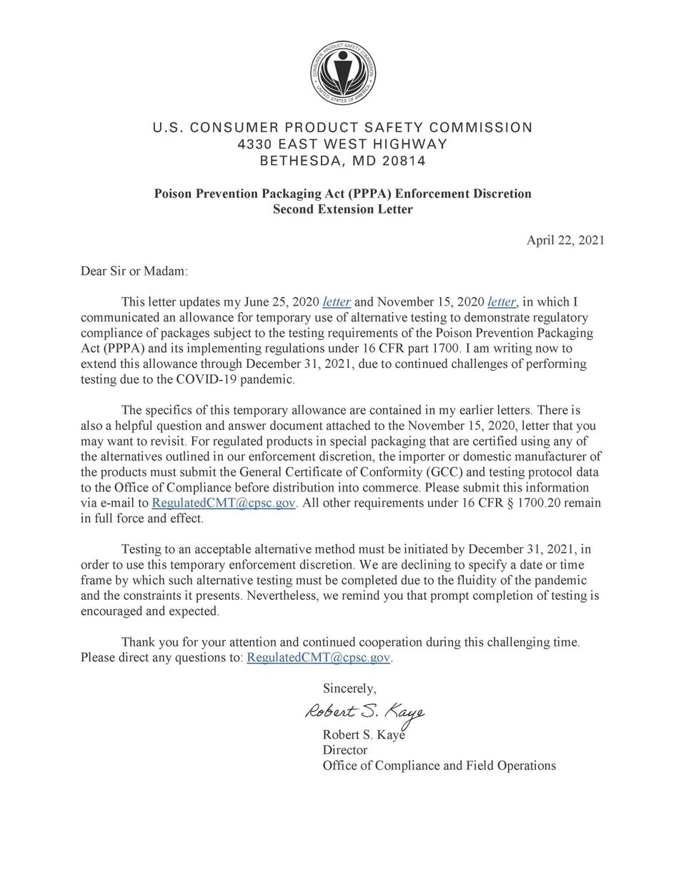 CPSC Extends PPPA Enforcement Discretion Regarding Child-Resistant ...