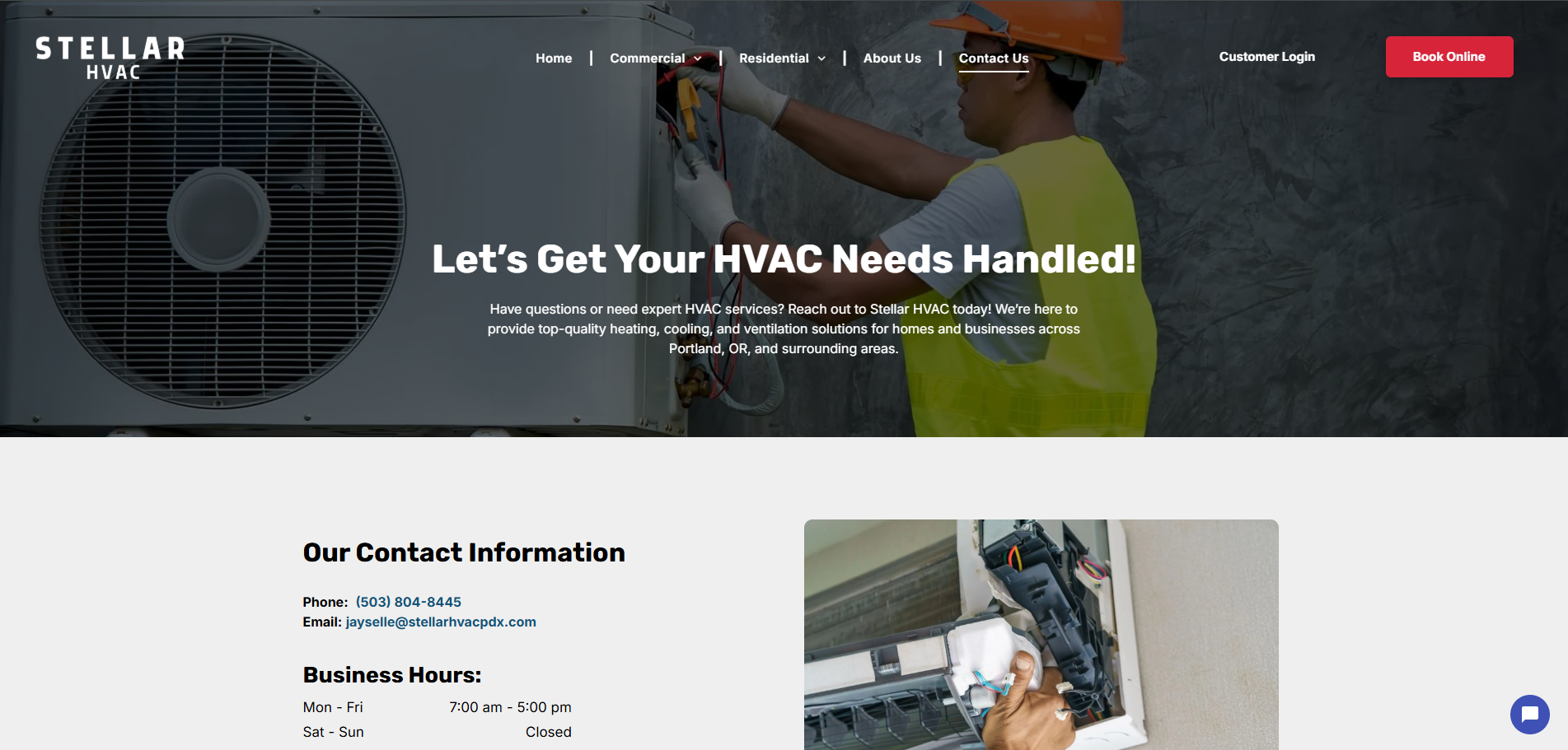 Contact Us | Portland, OR | Stellar HVAC
