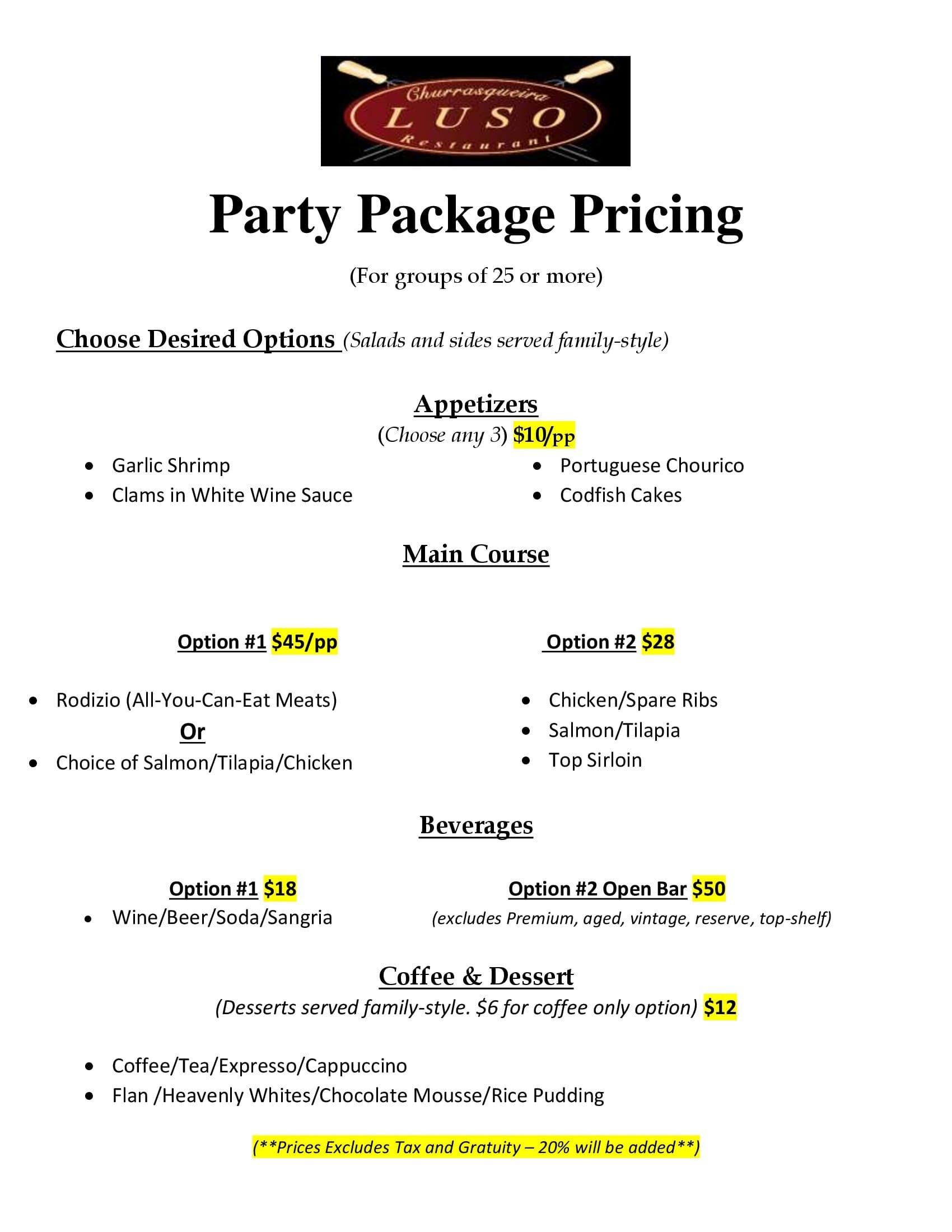 Party Packages