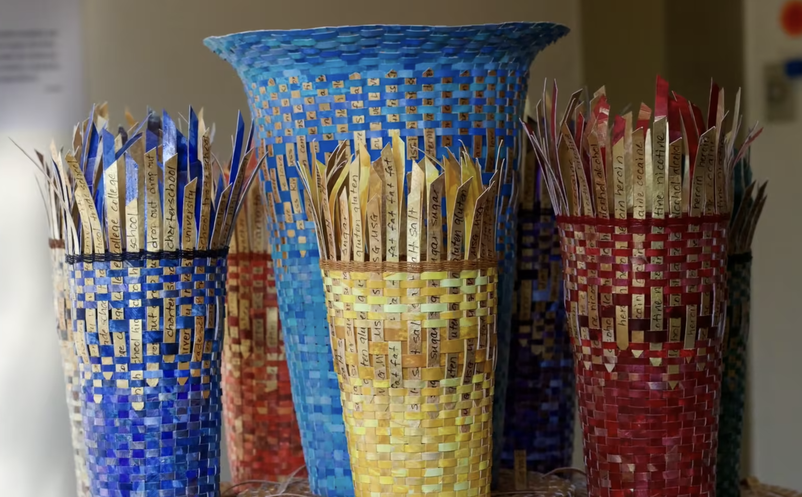 Weaving Paper into Baskets