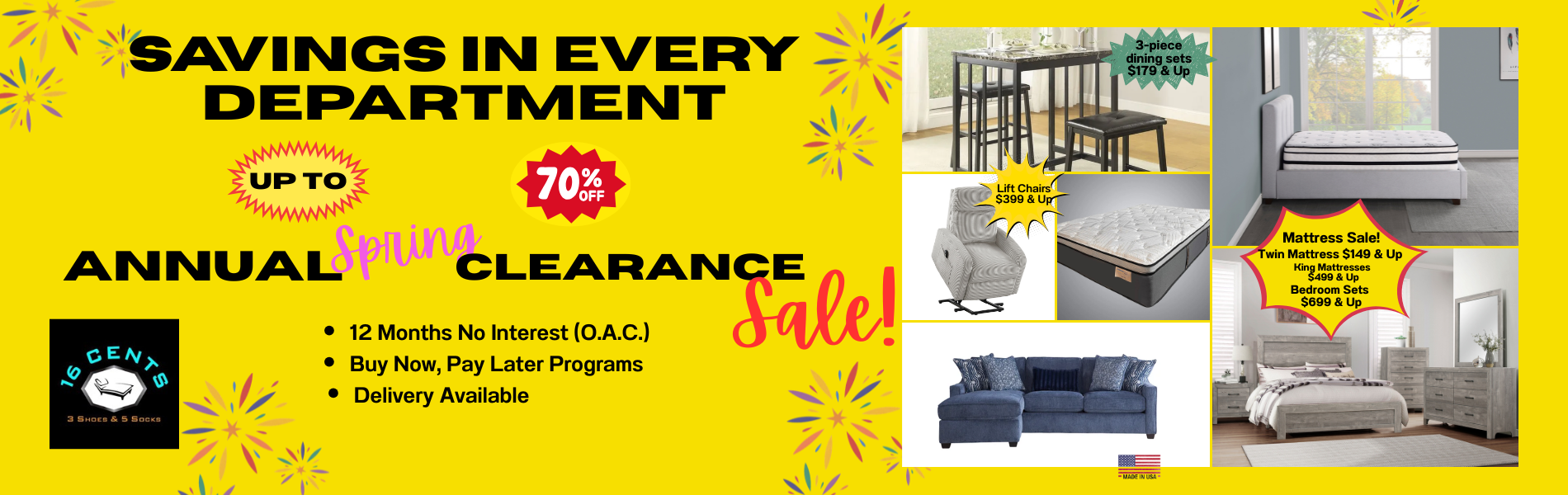 16 Cents, 3 Shoes & 5 Socks | Spokane Discount Furniture Store