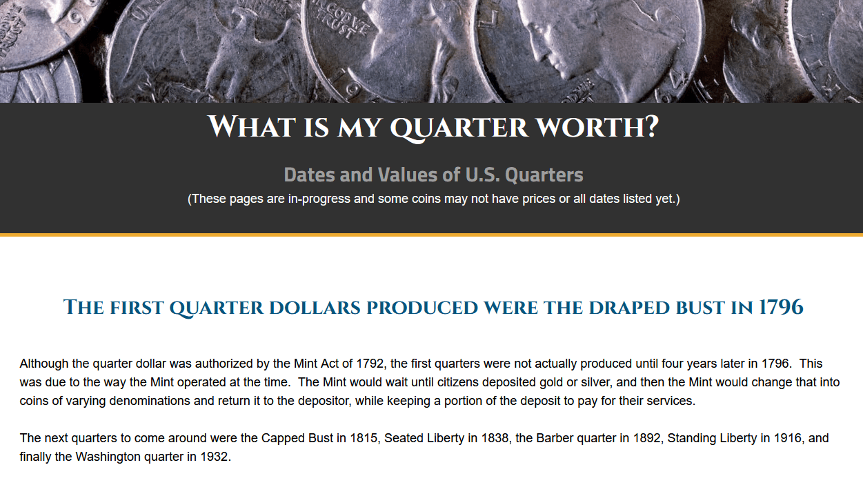 Quarters Dates & Values