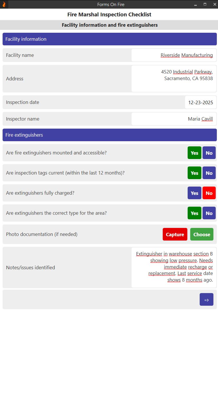 Fire Marshal Inspection Checklist | Forms On Fire