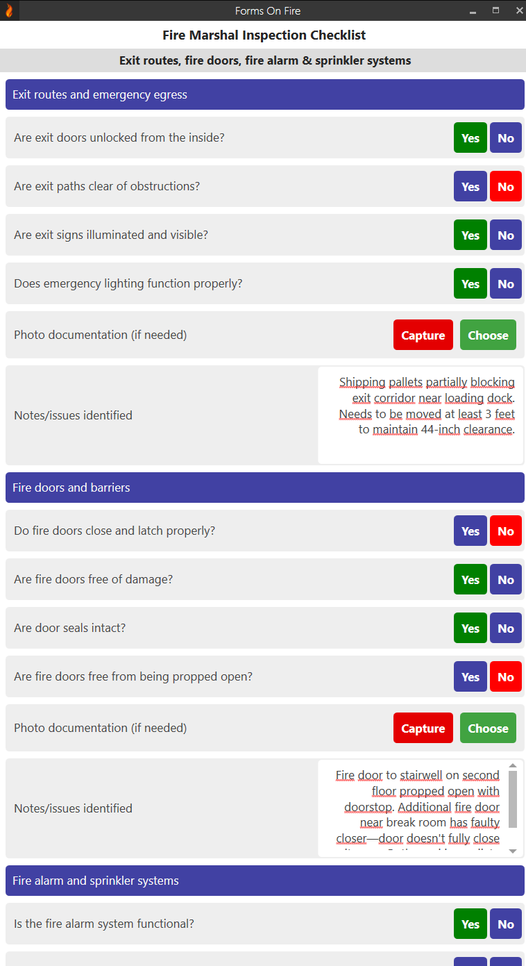 Fire Marshal Inspection Checklist | Forms On Fire