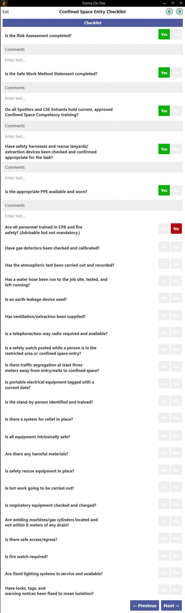 Confined Space Checklist Confined Space Entry Program