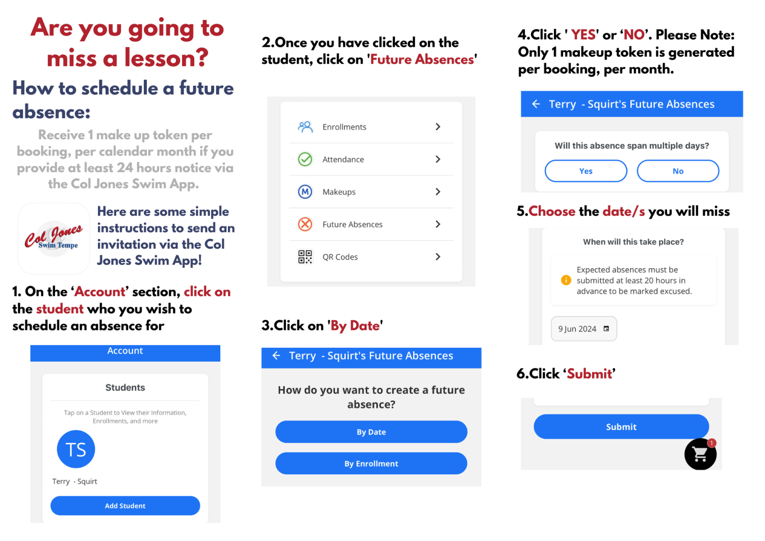 Parent Portal | Col Jones Swim Tempe