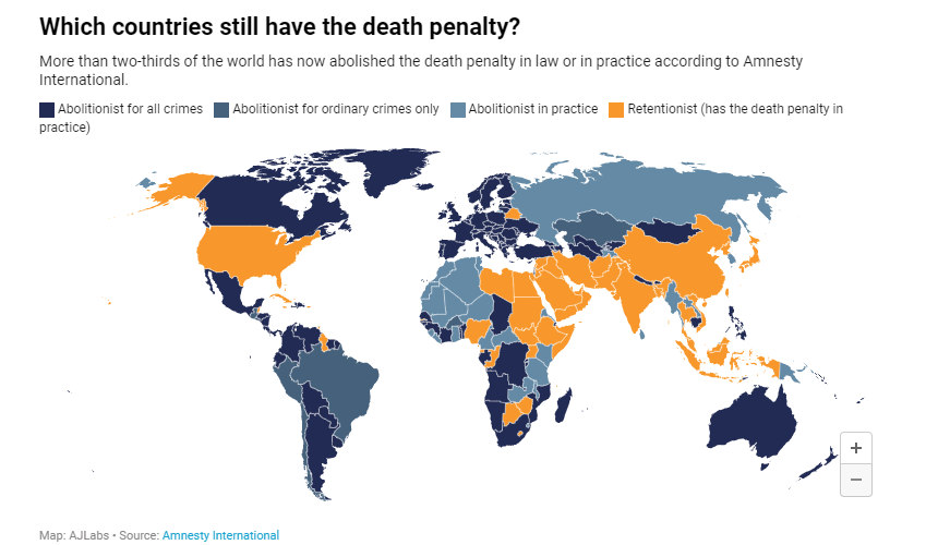 Practice of the Death Penalty Around the World