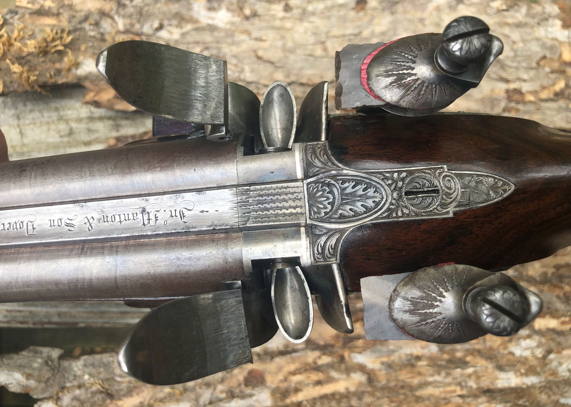 Magnificent John Manton and Son 17-bore Double barreled Flintlock ...